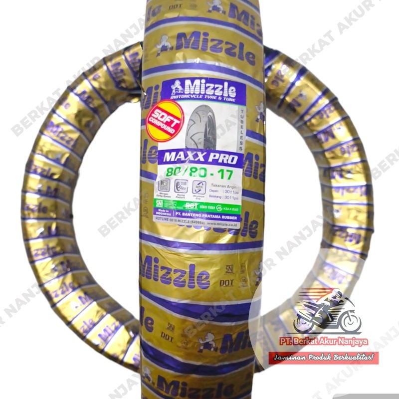 Jual Mizzle Maxxpro 80 80 17 Ban Soft Compound Tubeless BONUS Pentil ...