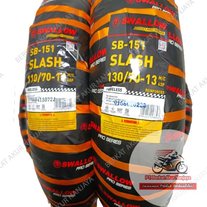 Jual Ban Swallow Slash 110 70 & 130 70 ring 13 SB 151 Tubeless Free ...