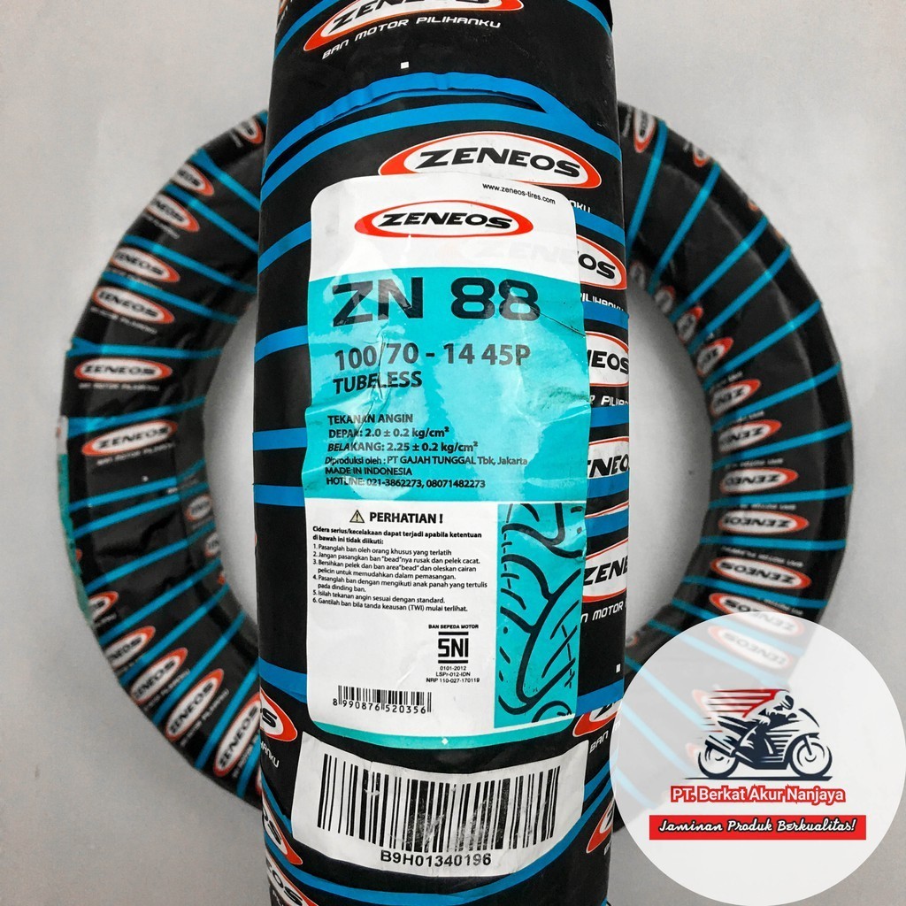 Jual Zeneos ZN88 100/70-14 Ban Matic Tubeless BONUS Pentil | Shopee ...
