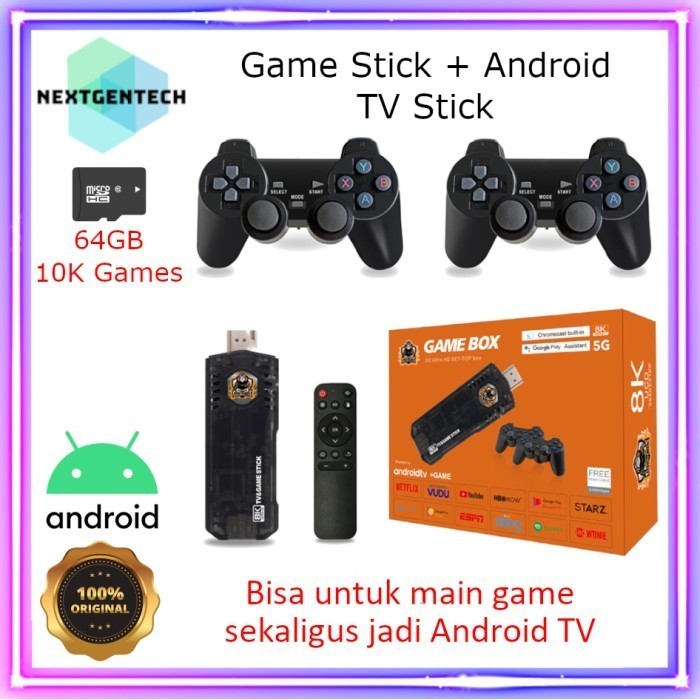 Jual Game Box 8K Android TV Stick Retro Game Console Game Stick X8 HDMI TV | Shopee Indonesia