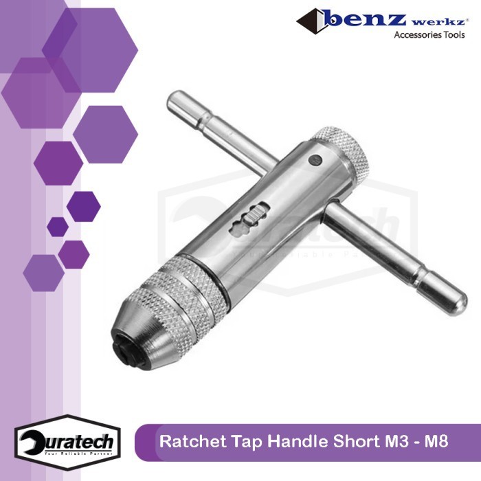 Jual Produk Gagang tap / Ratchet tap / Tap handle mata hand taps m3-m8 short Benz | Shopee Indonesia
