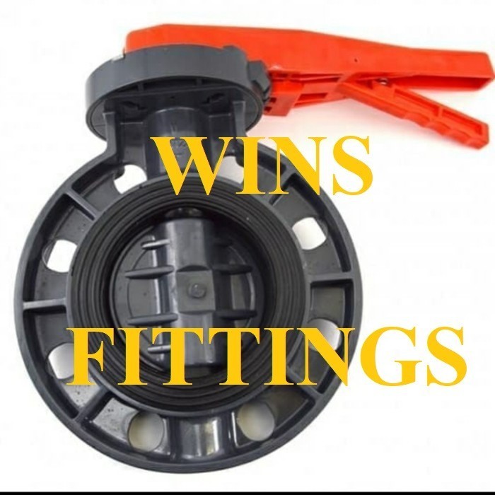 Jual Butterfly Valve Flange PVC 5" DN125 katup pipa plastik U UPVC JIS ...