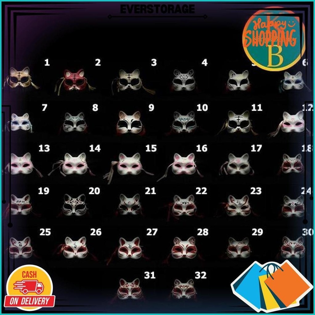 Jual Topeng Anime Cosplay Kitsune Bunkasai Topeng Jepang Kitsune Topeng ...