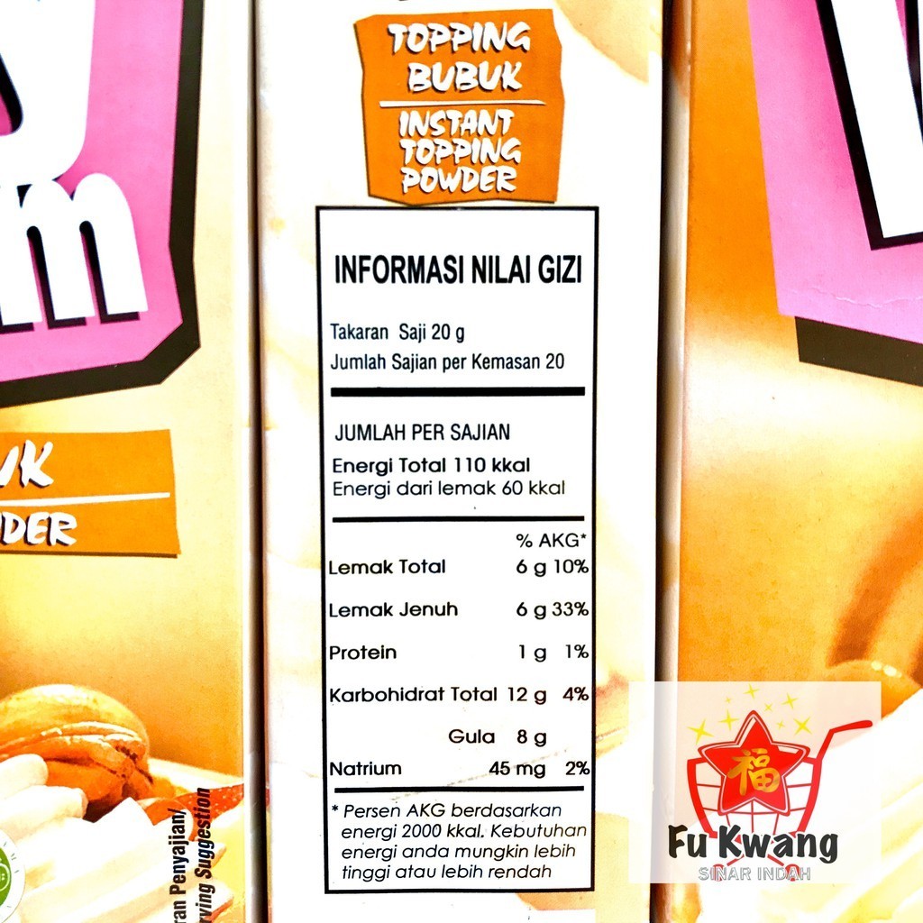 Jual Haan Wippy Whippy Whipped Whip Whipping Cream Topping Bubuk 400 ...