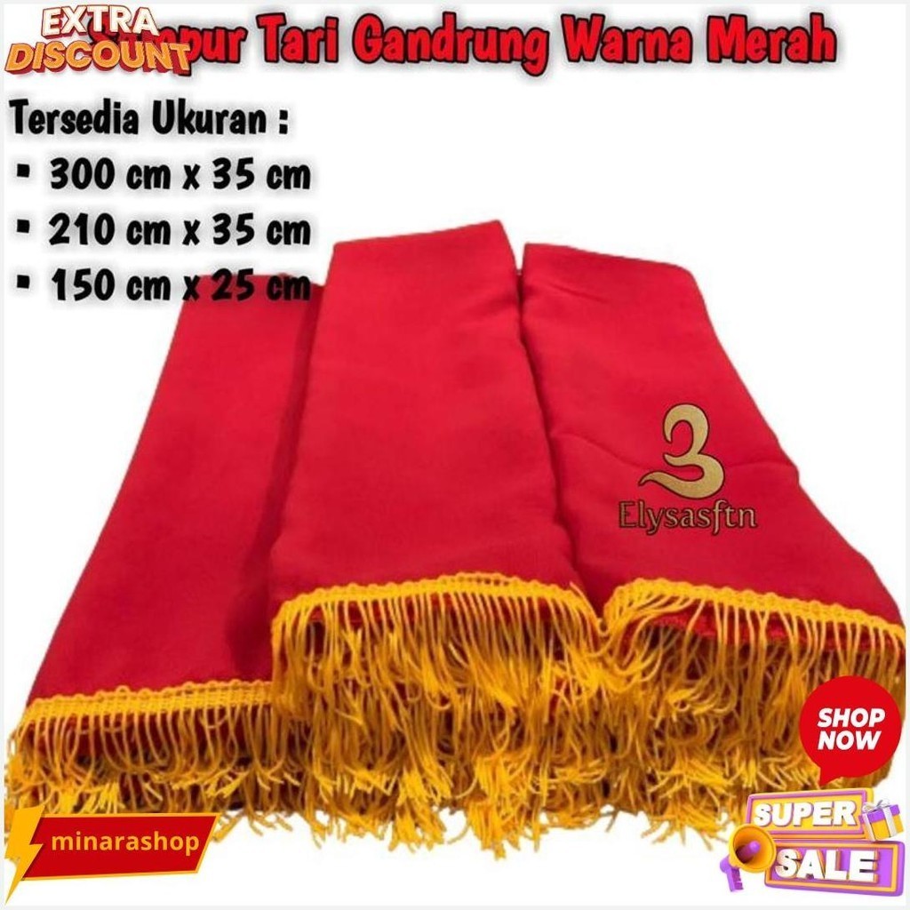 Jual Sampur/Selendang Tari Gandrung Warna Merah Cod | Shopee Indonesia