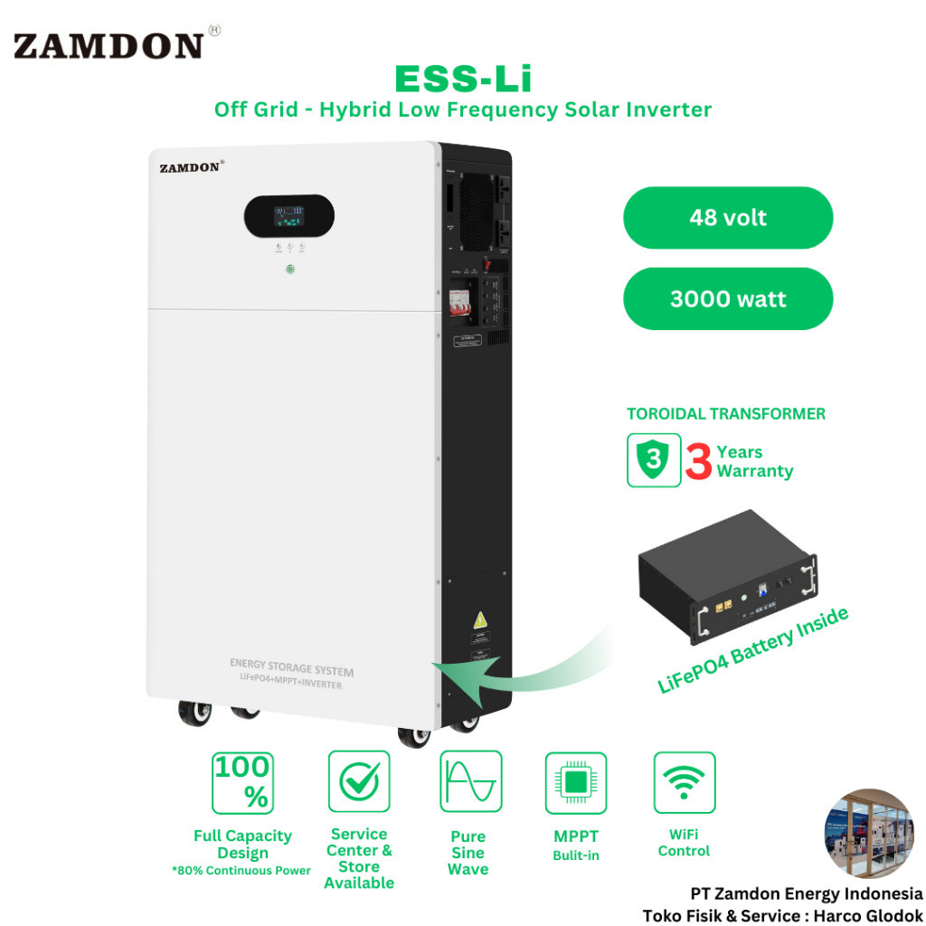 Jual ZAMDON - low frequency 3.75KVA 3KW 48V Off grid hybrid solar ...