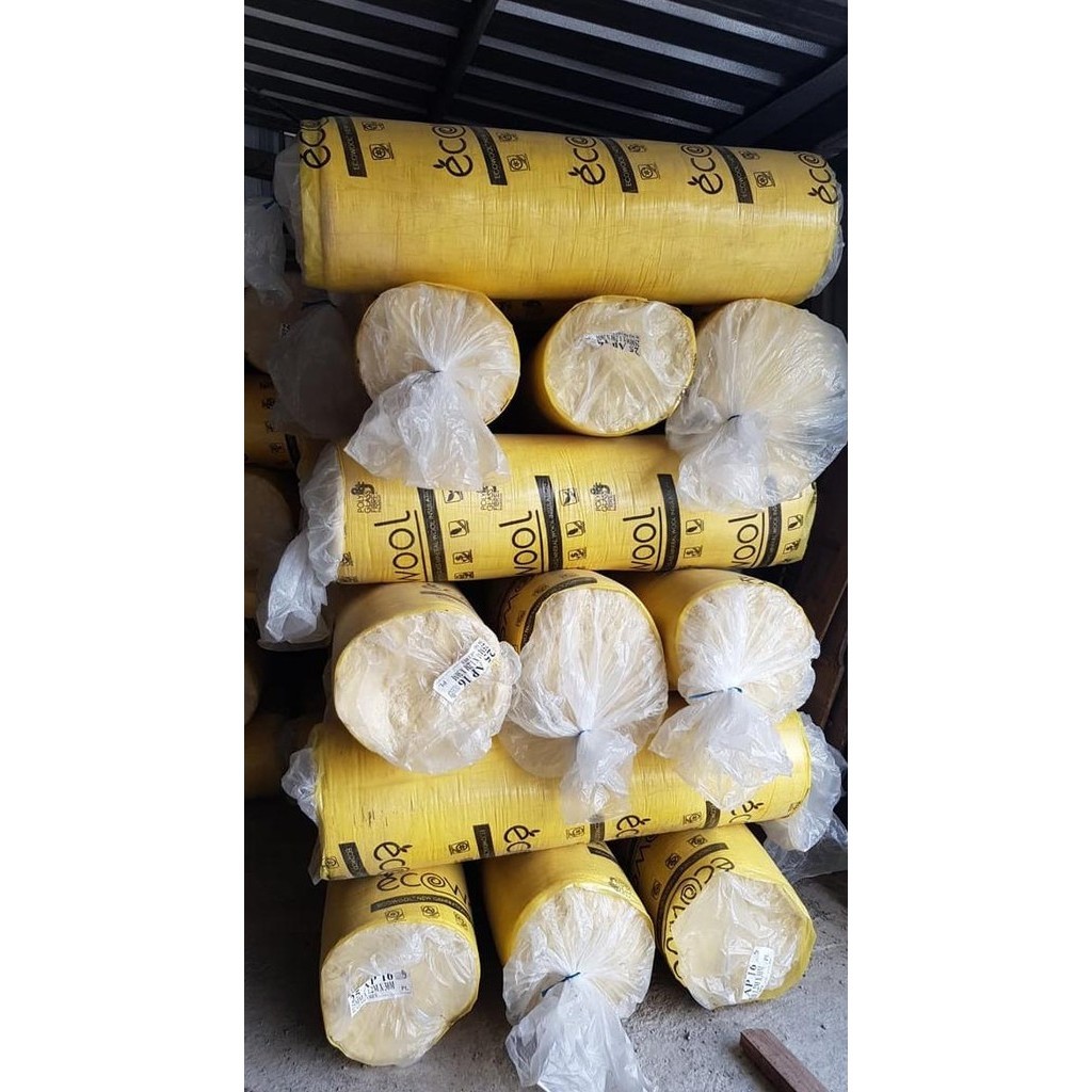 Jual Glasswool (Peredam Suara) ECOWOOL Untuk Atap / Dinding 1,20 M X 30 ...