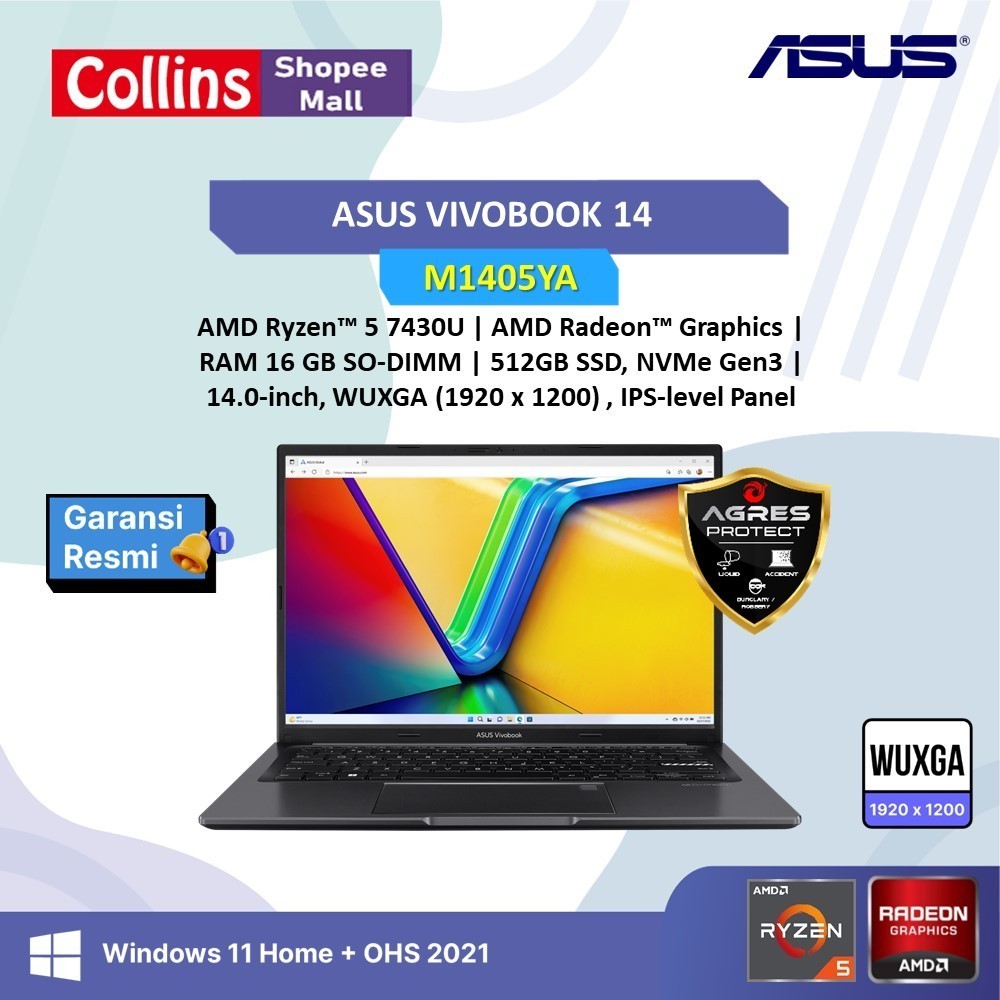 Jual ASUS VIVOBOOK 14 M1405YA RYZEN 5 7430 16GB 512GB W11+OHS 14.0WUXGA ...