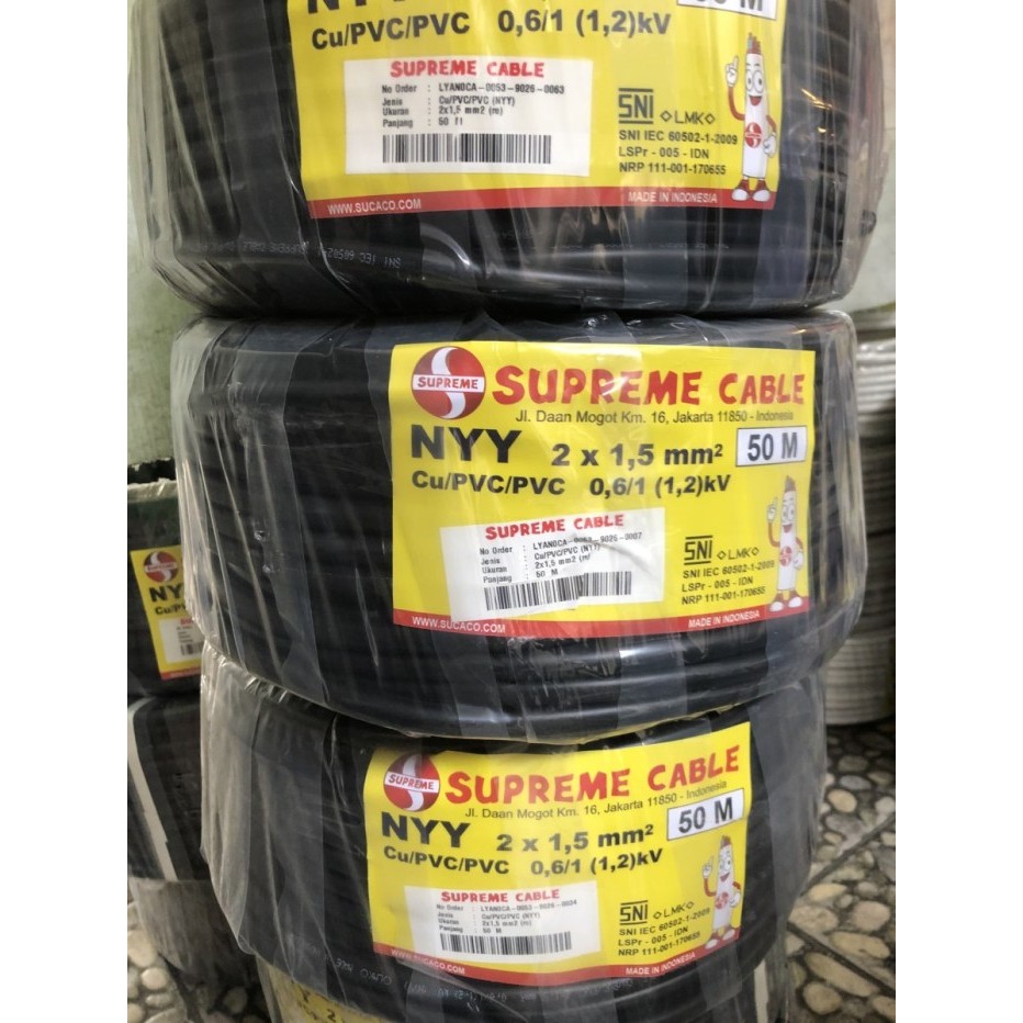 Jual Ready Stok - Kabel Listrik Nyy 2 X 1,5 Merk Supreme Nyy 2X1,5Mm ...