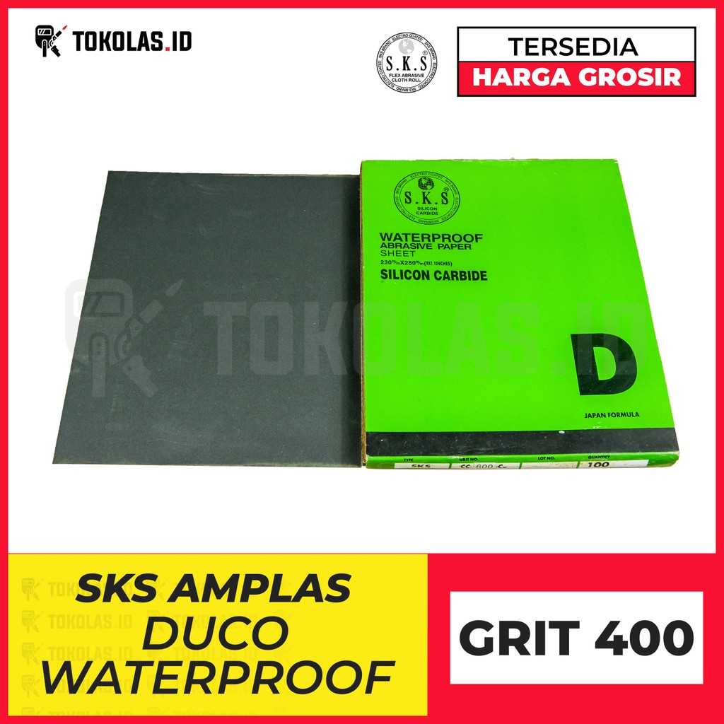 Jual 30 Lembar SKS Amplas Kertas Lembaran Duco Waterproof Grit 400 Kayu ...