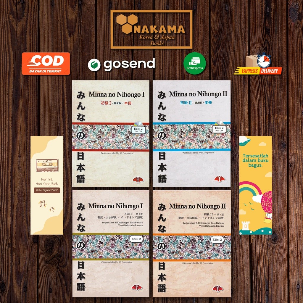 Jual (Book Size A5) Minna no Nihongo I & II (Versi Jepang & Terjemahan Indonesia) keterangan ...