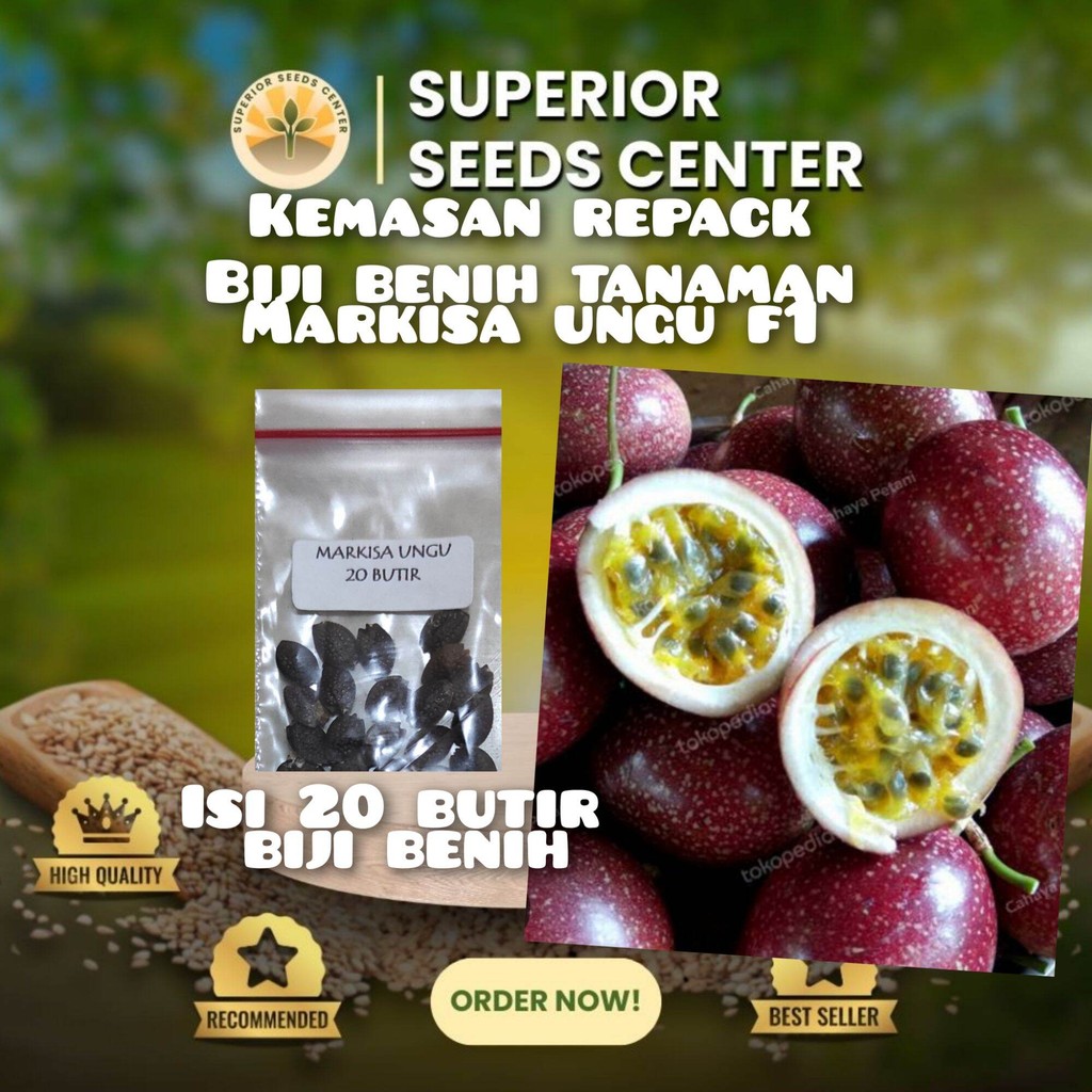 Jual 20 butir biji benih tanaman buah markisa ungu (kemasan repack plastik klip) | Shopee Indonesia