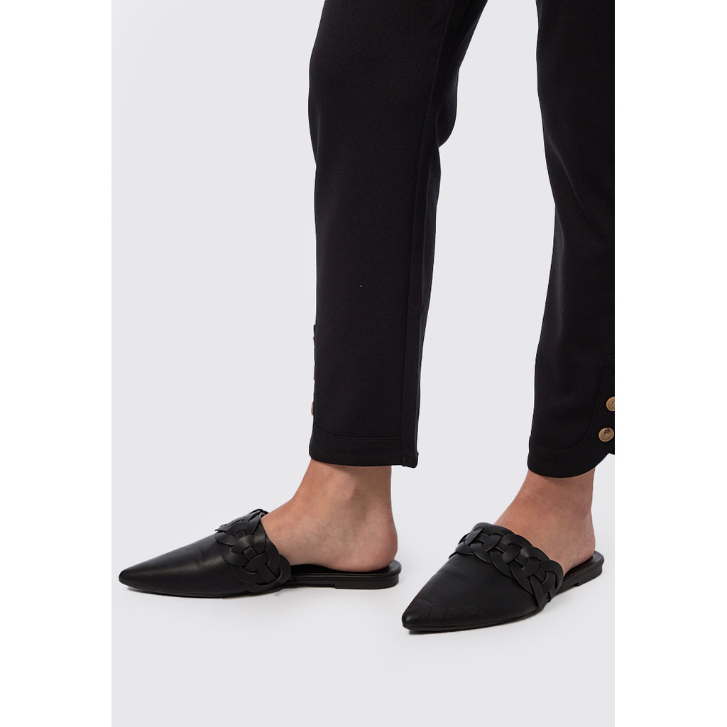 Jual Executive Flat Mules Black | Shopee Indonesia