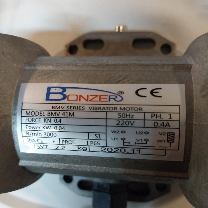 Jual vibrator motor Bonzer BMV41M 0.04kw rpm 3000 volt 1 phase 220 volt ...
