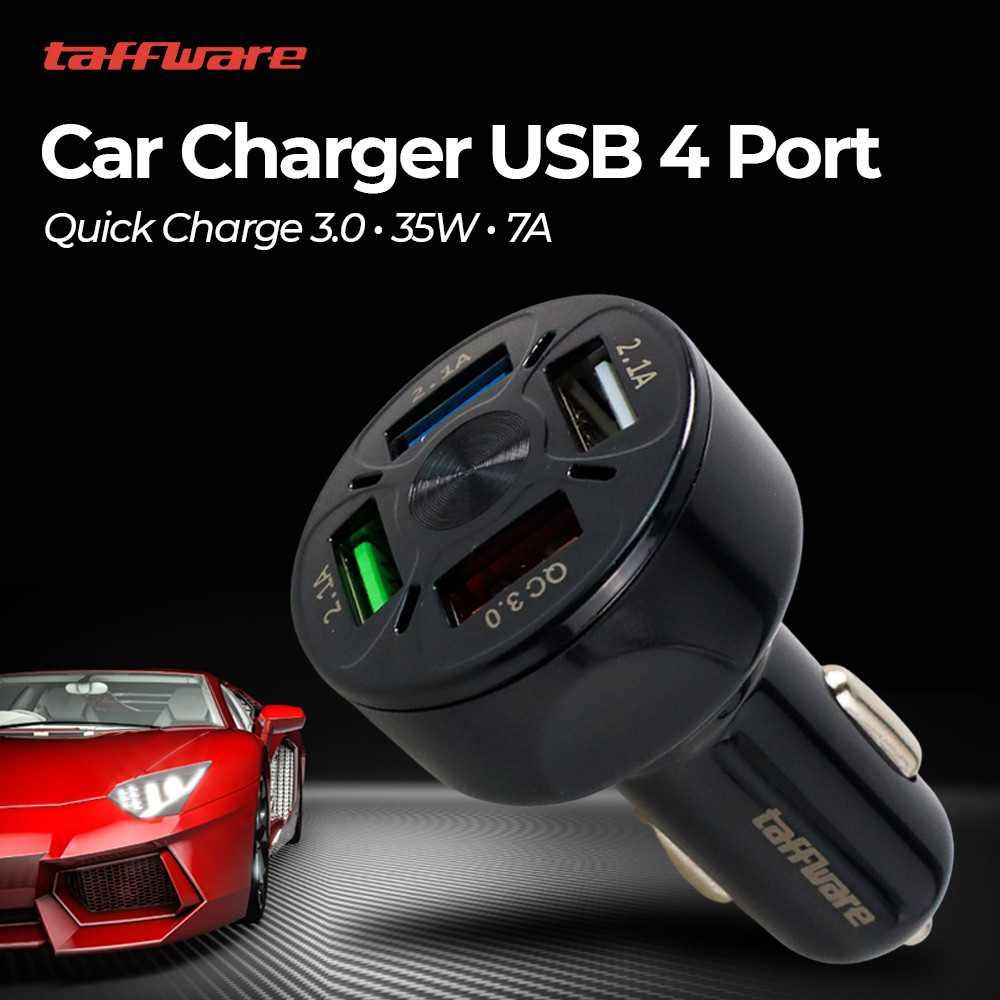 Jual Car Charger Mobil USB 4 Port QC3.0 35W 7A - BK-358 - Hitam ...