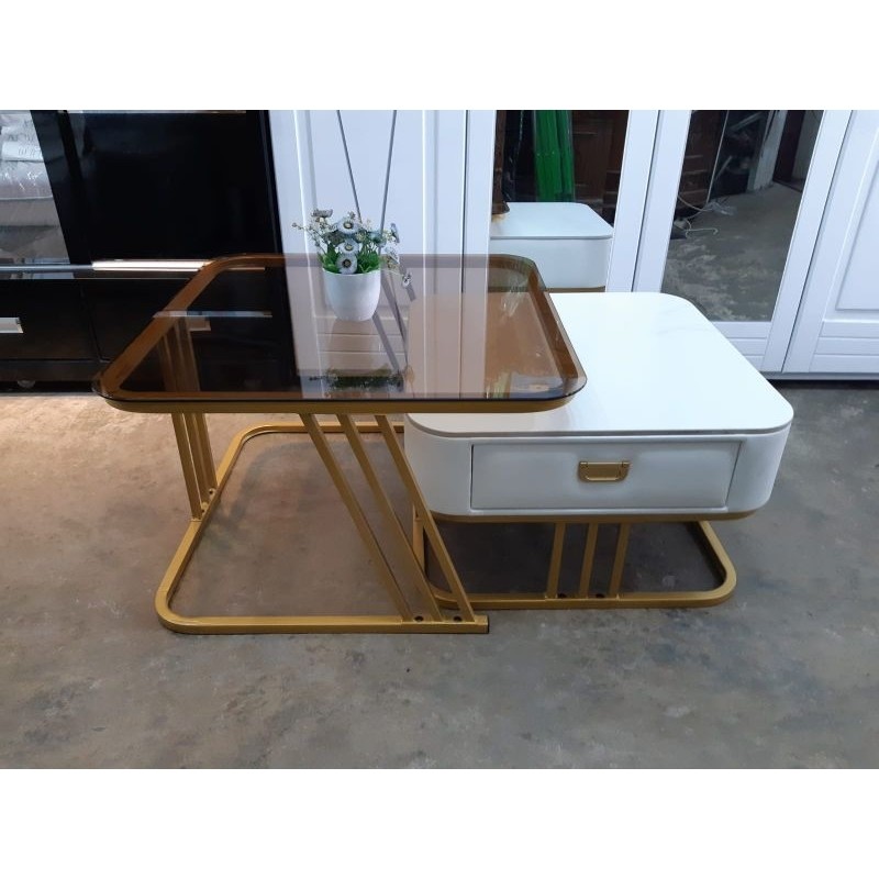 Jual Meja Tamu Import Premium Meja Kaca 2in1 Meja minimalis | Shopee ...