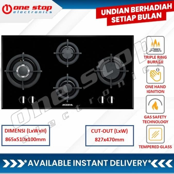 Jual Modena Bh 1945 Crista Kompor Gas Tanam 90Cm 4 Tungku | Shopee ...