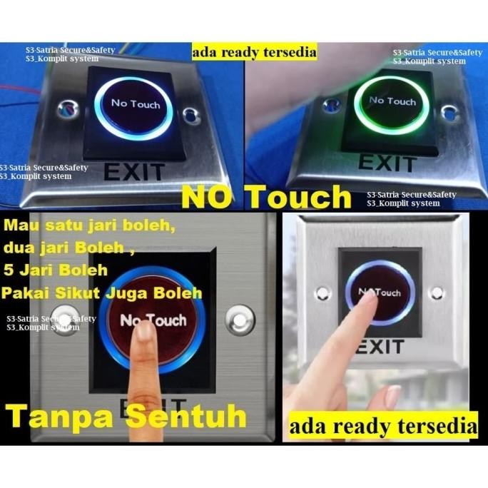 Jual EXIT PUSH BUTTON NO TOUCH DOOR ACCESS CONTROL KARTU AKSES PINTU ...
