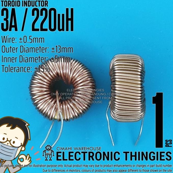 Jual Murah TOROIDAL CORE INDUCTOR 220UH 3A POWER INDUKTOR TOROID CHOKE ...