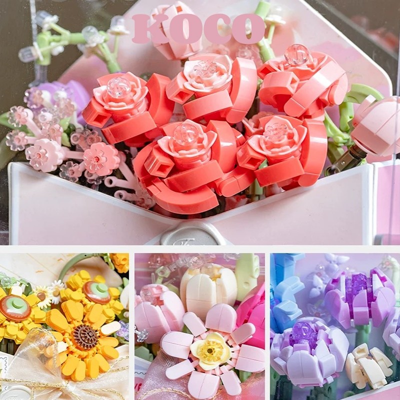 Jual KOCO Bricks Bunga Seri Surat Cinta/Blok Bangunan Bunga Buket ...