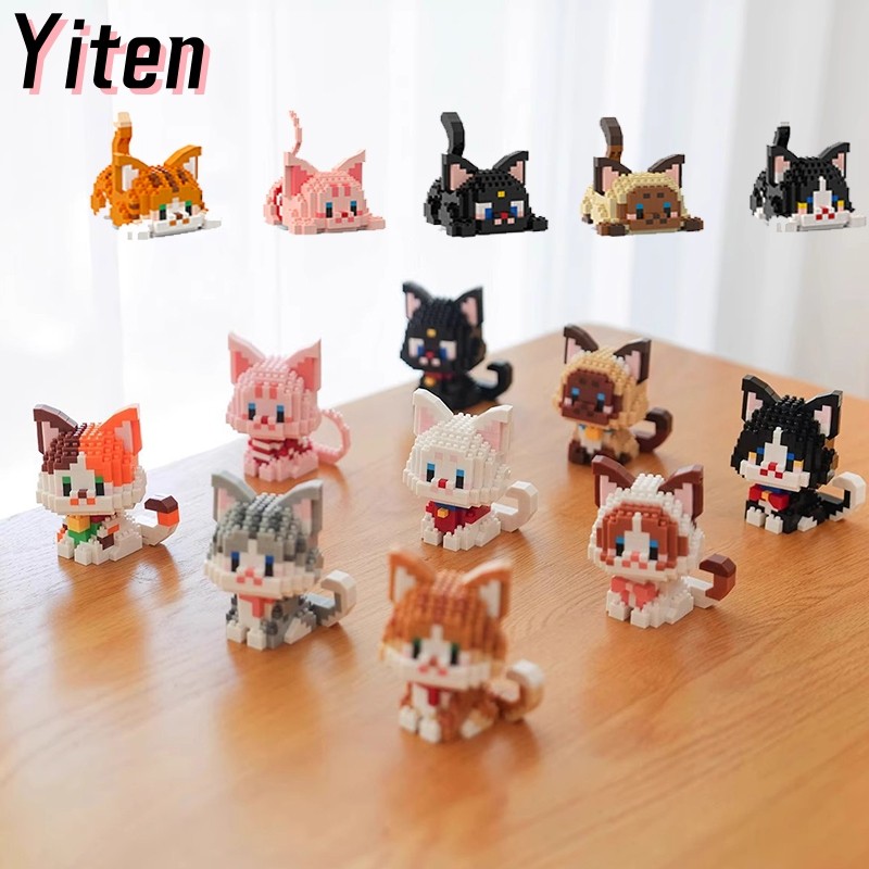 Jual Yiten Model Kucing 3D Hadiah DIY Mainan Blok Bangunan Susun Yang ...