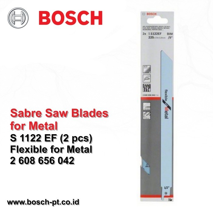 Jual Terlaris!! Mata Gergaji Sabre Saw Bosch S1122Ef Flexible For Metal ...