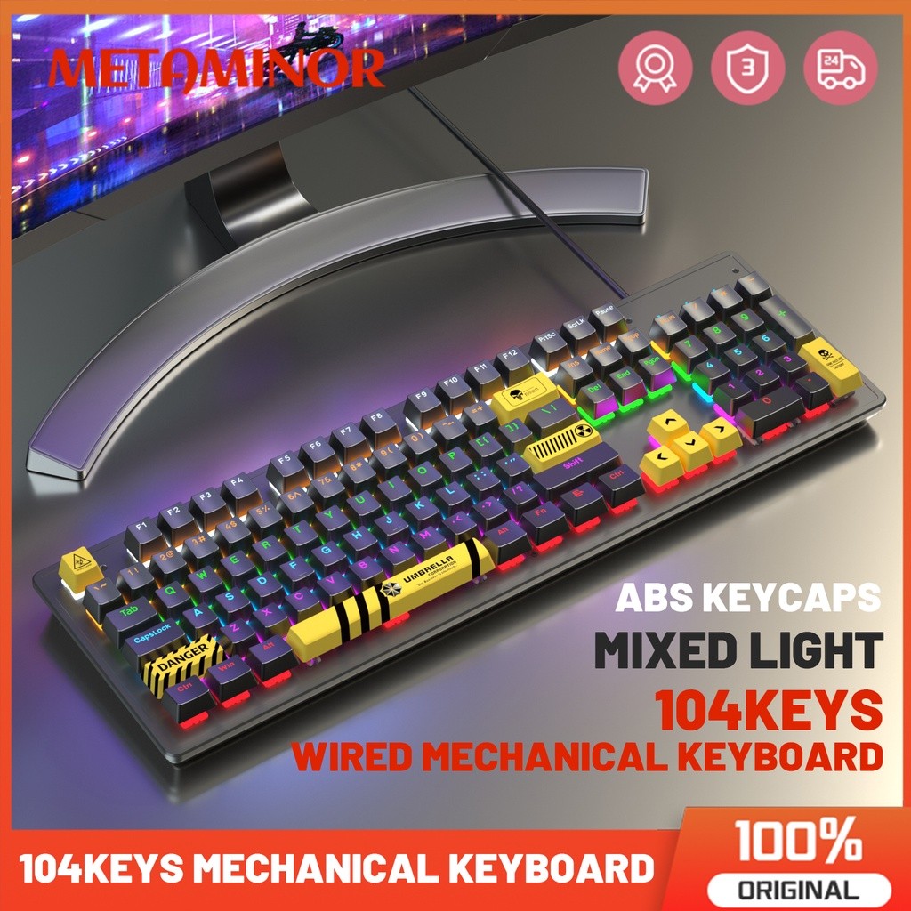 Jual K104 Wired Mechanical Keyboard dengan Campuran Bcaklight Blue ...