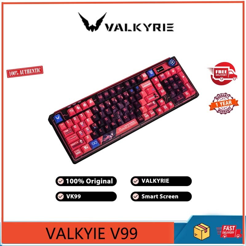 Jual Keyboard mekanis Valkyrie VK99 dengan kenop multifungsi, layar ...