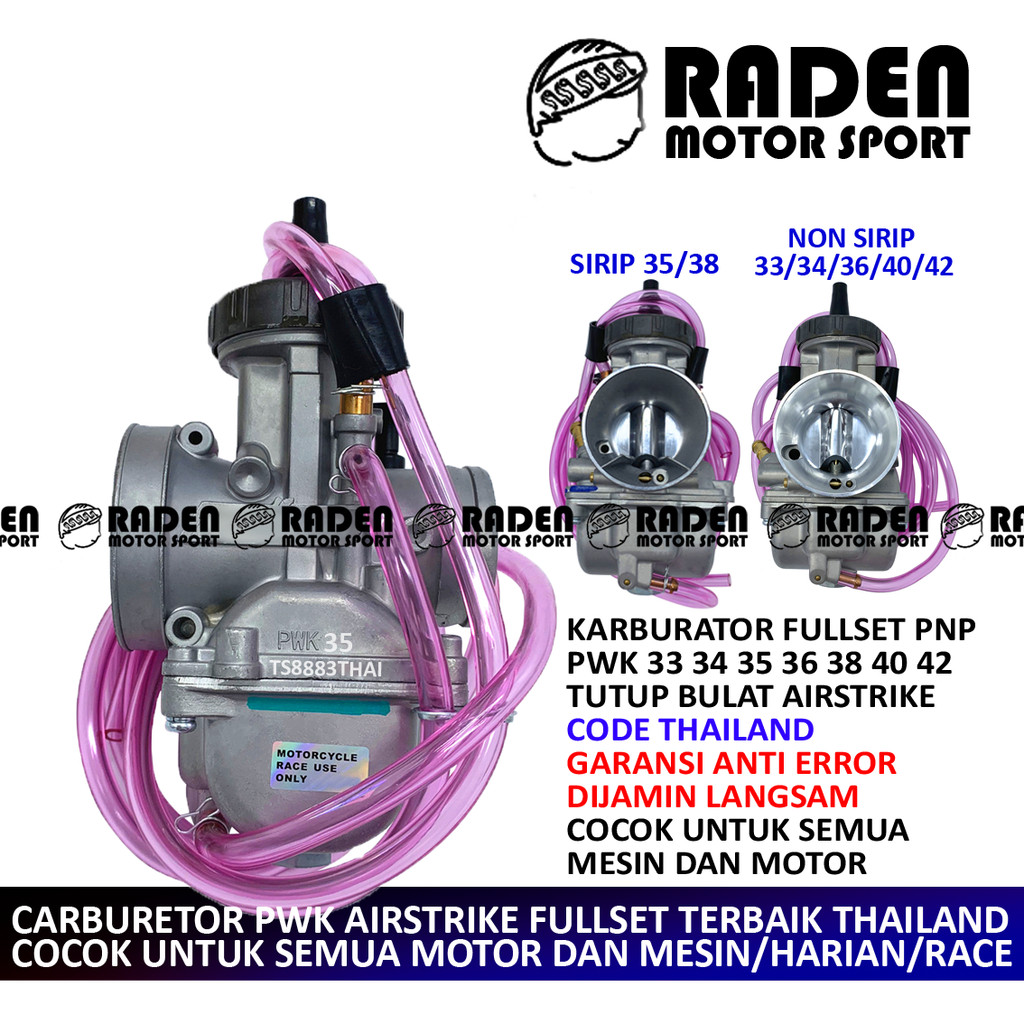 Jual (BISA COD) KARBURATOR PWK AIRSTRIKE TUTUP BULAT RACING MODIF FWK UNTUK UKURAN 24 26 28 30 ...
