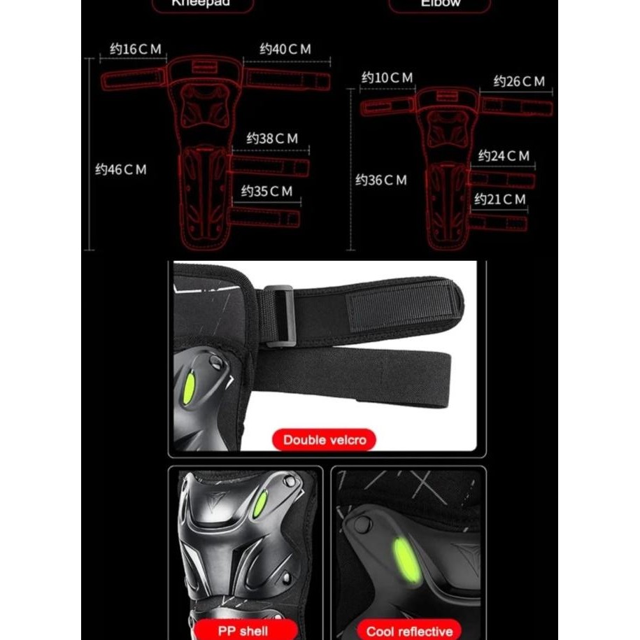 Jual Knee Elbow Motorcyle Riding Protector Motowolf Mdl1010 Reflective ...