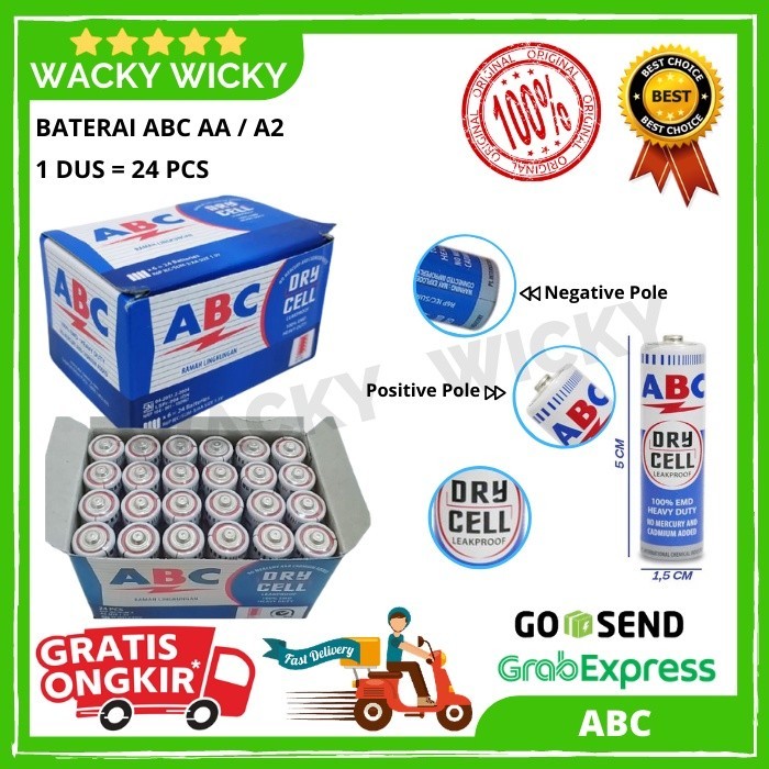 Jual Batre Baterai Battery ABC Biru Dry Cell Tipe D Besar R20 - Isi 24 ...