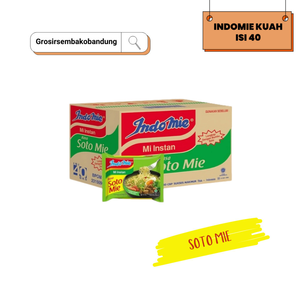 Jual INDOMIE MIE INSTANT SOTO MIE PCK 70g - 1 Dus - Kota Bandung ...
