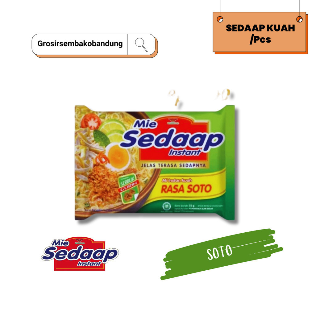 Jual SEDAAP MIE MIE INSTANT SOTO PCK 75g - 1 Pcs - Kota Bandung ...