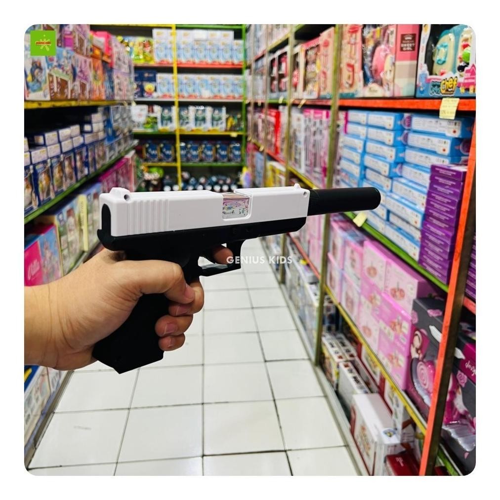 Jual Viral Mainan Glock Gun Shell Throwing Bullets Tembakan Soft Gun ...