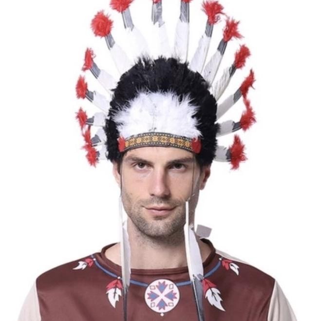 Jual Tribal Headpiece Native Indian Costume Halloween | Topi Baja Suku ...