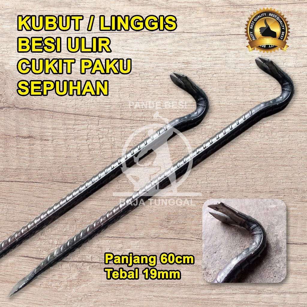 Jual Kubut Besi Ulir 19 Panjang 60 cm / Linggis Pencabut Paku Sepuhan ...