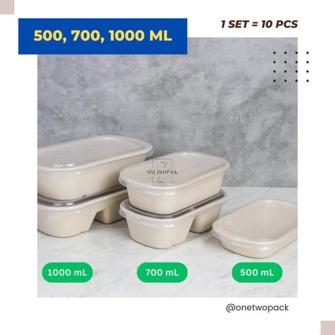 Jual (10 Pcs) Wheat Straw Bagasse Box 500 / 700 / 1000 Ml |Best Seller Dijamin Puas | Shopee ...