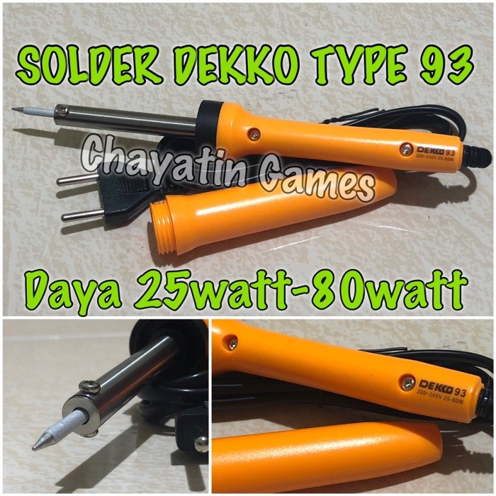 Jual Solder Dekko / Soldering Iron Type 93 Daya 25 Watt - 80 Watt Fpt | Shopee Indonesia