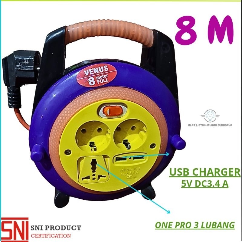 Jual KABEL ROLL VENUS 8M+USB+ONEPRO DEXICON | Shopee Indonesia