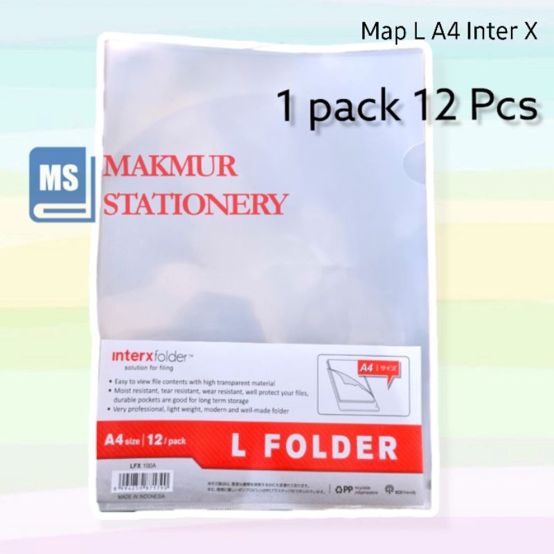 Jual Map L / Map Plastik / Clear Sleaves A4 INTER X Dijual / Pack ...