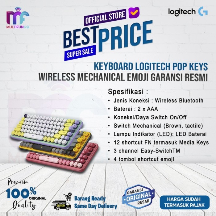 Jual Logitech Keyboard Wireless Mechanical Emoji Garansi Resmi | Shopee ...