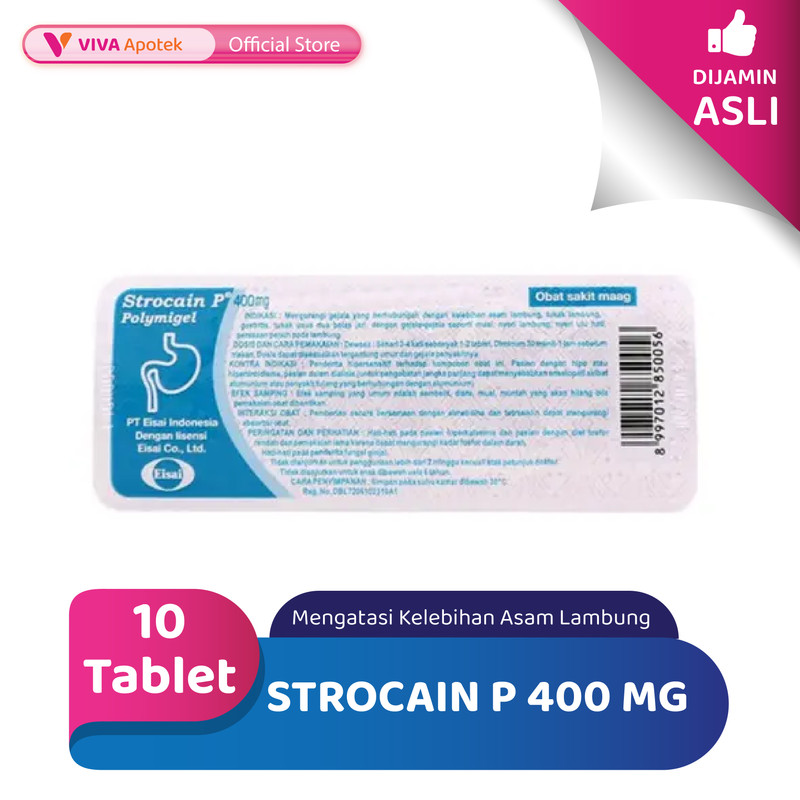 Jual Strocain P 400 mg untuk Mengatasi Kelebihan Asam Lambung (10 ...