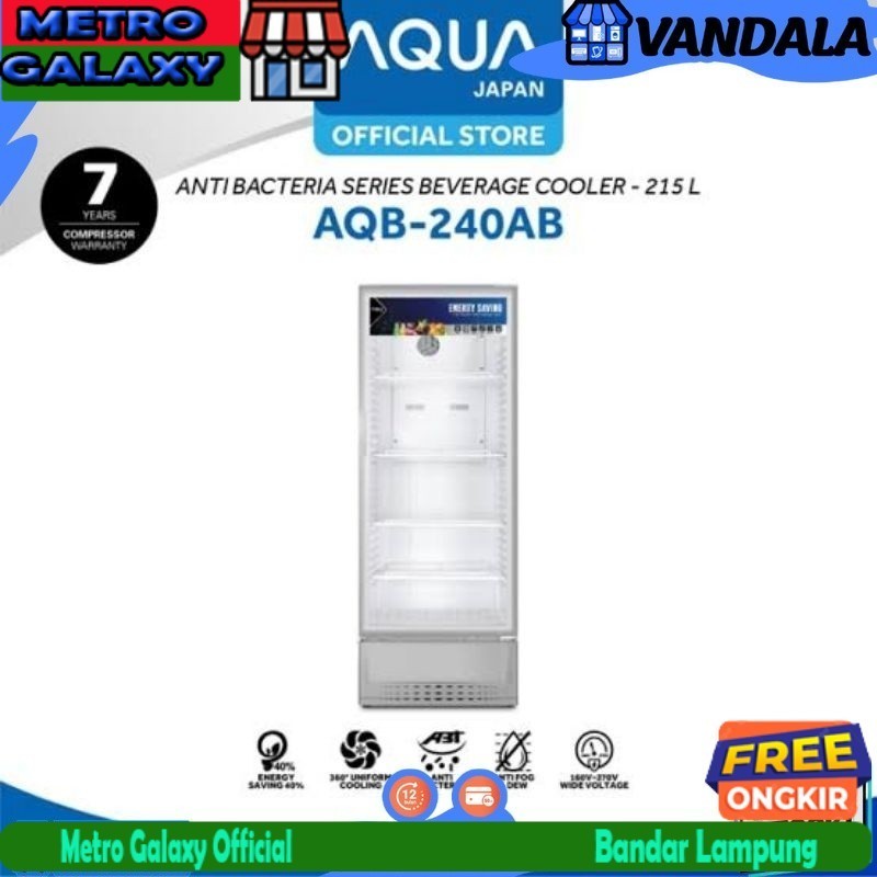 Jual Showcase AQUA AQB-240/1AB Display Cooler - 215 L Anti Bacteria ...