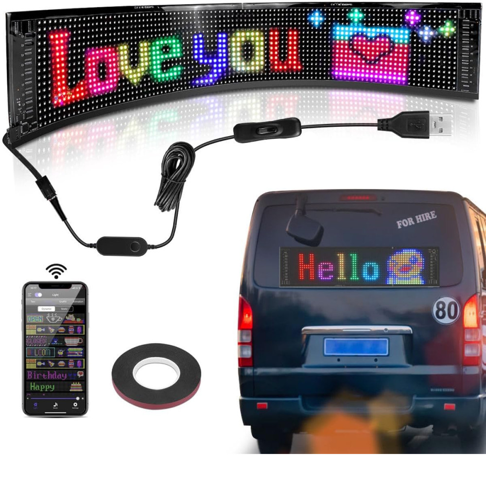 Jual LED Matrix Panel Bluetooth Colorful Display Kit 5V 12x47.5cm ...