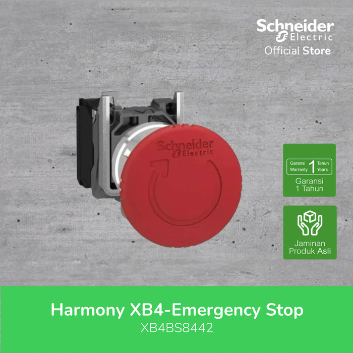 Jual Schneider Electric Red 40mm Emergency Stop 1NC - XB4BS8442 ...