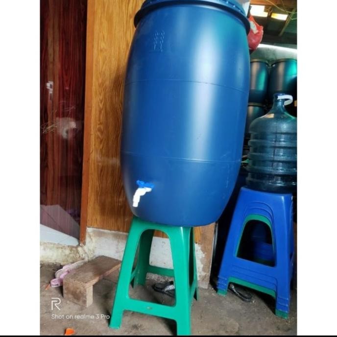 Jual drum plastik biru / tong sampah 60 liter / 120 liter (bisa pakai ...