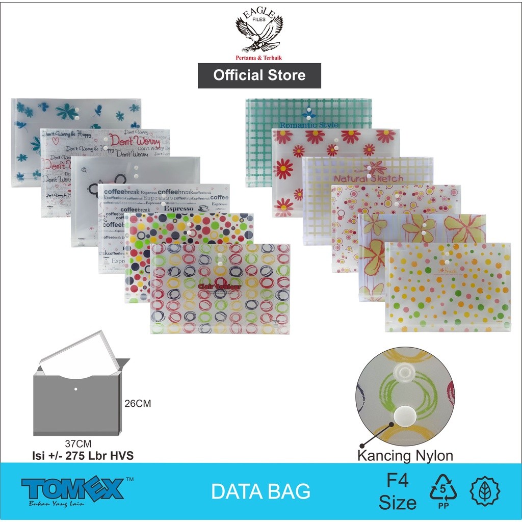Jual TOMEX Map Plastik / Map Kancing / Map Kancing Plastik / Map ...