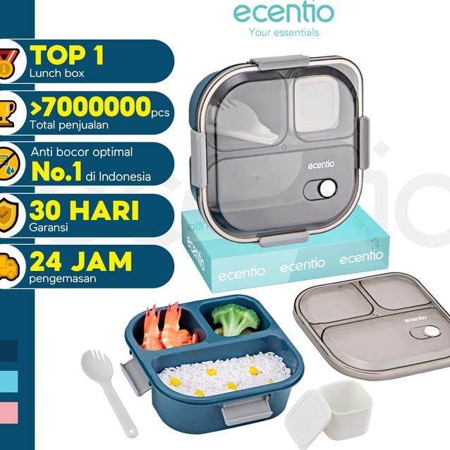 Jual ECENTIO KOTAK MAKAN 3 GRID LUNCH BOX BPA FREE KOTAK SUP TEMPAT ...