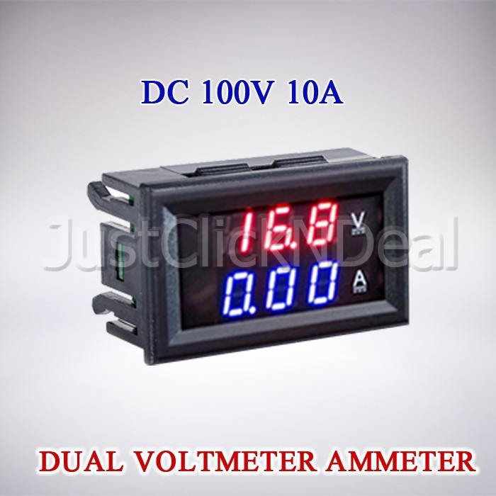 Jual ```````] Voltmeter Volt Meter Digital Combo DC + Ampere 100V 10A Ammeter Frame | Shopee ...