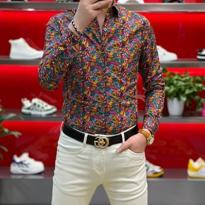 Jual Baru Pakaian Pria Mode Bunga Trendi Barang Eropa Vintage Motif ...